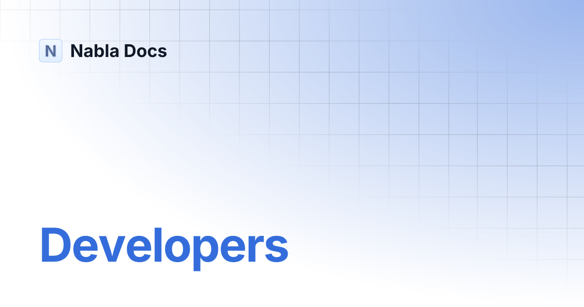Developers | Nabla Docs